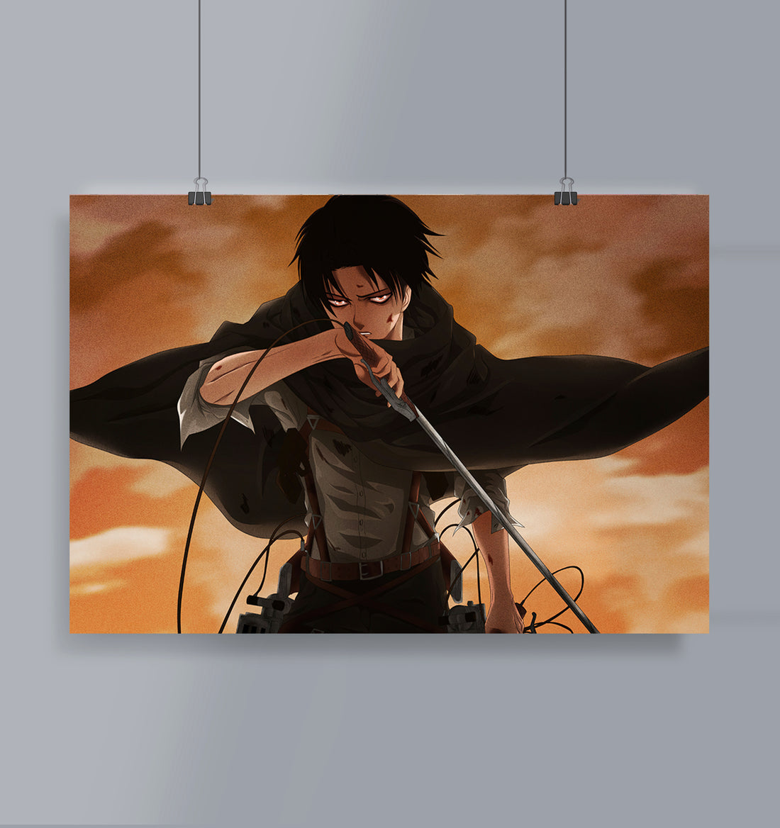 Captain Levi Poster Landscape Attack On Titan – Mangastore
